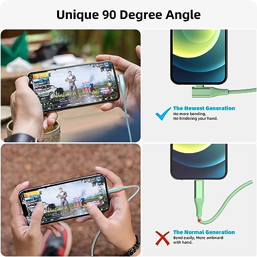 SwaggWood USB C to Lightning Cable [Apple MFi Certified] 3Pack 6FT 20W PD Cord iPhone Charger 90 Degree Fast Charging Compatible with iPhone 14/13/12/11 Pro Max XR XS SE iPad 2 Mini and More