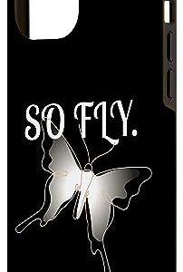 iPhone 14 Pro Max So Fly Butterfly Entomology White Minimalist Butterflies Case