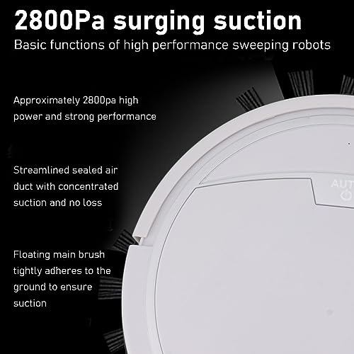 MAVIS LAVEN Smart Robot Vacuum Cleaner, Smart Robotic Vacuum Cleaner Silent Mode for Hair for Fluff (Without Water Tank 32x32cm)