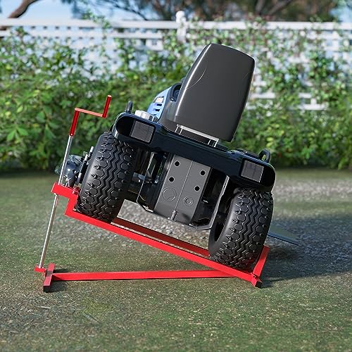 DetalleGo Ride on Lawn Mower Jack Lift, Telescopic Maintenance Jack for Lawn Mowers and Garden Tractors, Weight Capacity 880 Lbs, Lawn Mower Lift with Crank Handle & Power Tool Handle