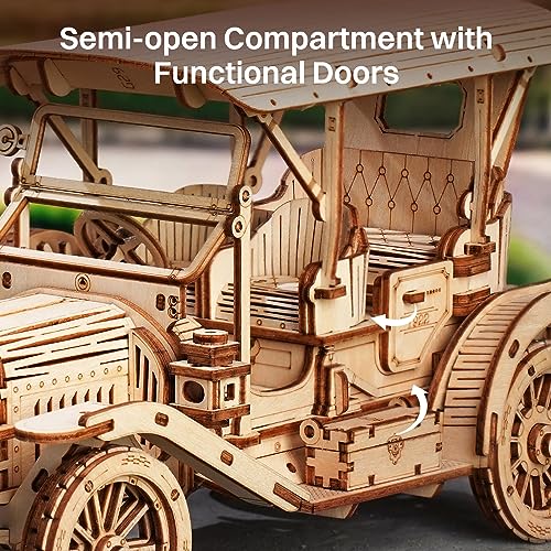 ROKR 3D Wooden Puzzles for Adults Bundle Set - Cello Music Box & Vintage Car Model Kit, Unique Gift Hobby for Boys Girls Family