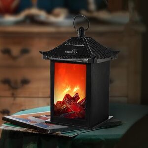 Lanterna Da CamIino Con Fiamme, Fuoco A Batteria Senza Fiamma A LED, Luce Soffusa Luce Di Fuoco Senza Fiamma Realistica Squisita, Per Feste Di Compleanno Al Coperto