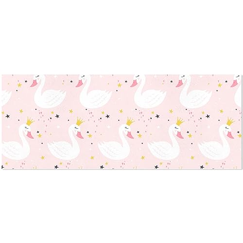 Veundei 3 Pack Gift Wrapping Paper Bundle Cute Princess Swan Pink Wrapping Paper Roll Packing Paper Gift Wrap for Birthdays, Weddings, Party, Holiday, Baby Shower, 58 x22.8 Inch (9.18.sq.ft) per Roll