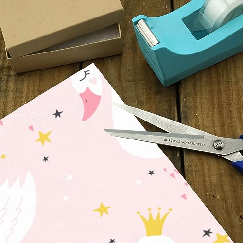 Veundei 3 Pack Gift Wrapping Paper Bundle Cute Princess Swan Pink Wrapping Paper Roll Packing Paper Gift Wrap for Birthdays, Weddings, Party, Holiday, Baby Shower, 58 x22.8 Inch (9.18.sq.ft) per Roll