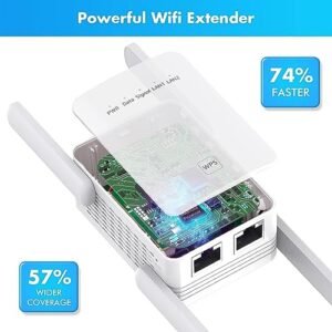 Fastest WiFi Extender/Booster | 2023 Release Up to 74% Faster | Broader Coverage Than Ever WiFi Signal Booster for Home | Internet/WiFi Repeater, Covers Up to 8470 Sq.ft, w/Ethernet Port,1-Tap Setup