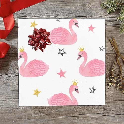 Veundei 3 Pack Gift Wrapping Paper Bundle Watercolor Swan Princess Wrapping Paper Roll Packing Paper Gift Wrap for Birthdays, Weddings, Party, Holiday, Baby Shower, 58 x22.8 Inch (9.18.sq.ft) per Roll