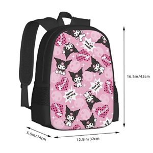 BIJASANI Kawaii Backpack 3PC Set Girls Bookbag Teens Laptop Backpack with Lunch Bag Pencil Case Casual Daypack