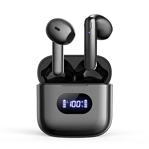 Wireless Earbuds, Bluetooth Ear Buds Crystal-Clear Calls Built-in Mic V5.3 Bluetooth Headphones, 40Hrs Battery Life with LED Power Display IPX7 Waterproof Stereo Sound Ear Buds for Gym and Working