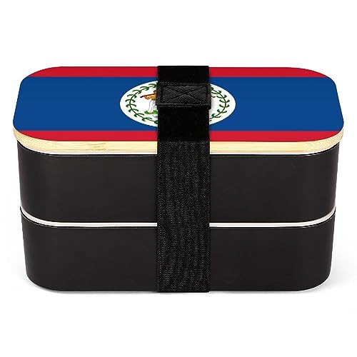 Flag of Belize Bento Box for Adult Lunch Box Containers with 2 Compartments Large Capacity for Camping Work Office