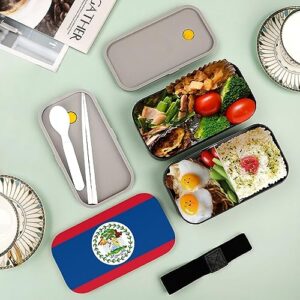 Flag of Belize Bento Box for Adult Lunch Box Containers with 2 Compartments Large Capacity for Camping Work Office