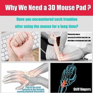 Anime 3D Gaming Mousepad with Wrist Support, Soft Silicon Gel Desk Mat Cartoon Mice Mat Anti-Slip Desk Pad (Taihou)