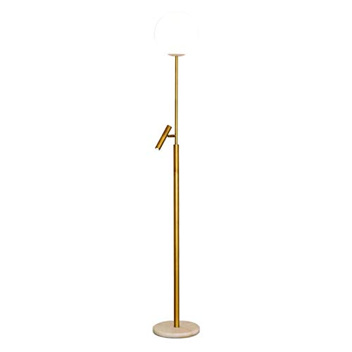 GRFIT Floor Lamp Standing Lamp Spherical Stick Floor Lamp Ontemporary LED Standing Light for Bedrooms Offices Antique Brass Indoor Pole Light ，H 68.2", Gold Modern Standing Lamp Retro Floor lamp