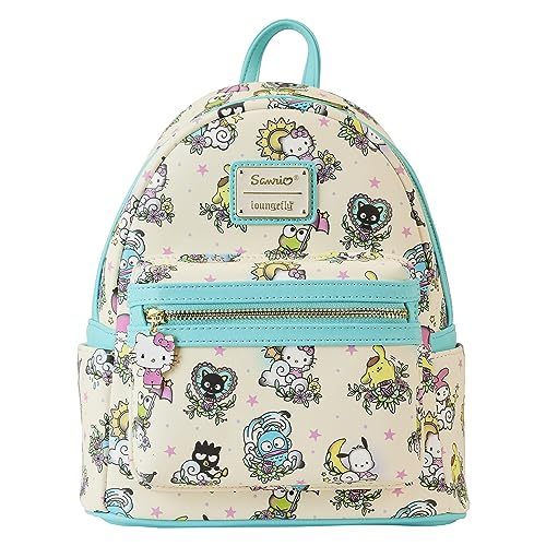 Loungefly Sanrio Hello Kitty Tattoo All Over Print Womens Double Strap Shoulder Bag Purse