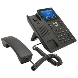 IP Phone for Office Business, VoIP Phone with 3.5 Color Display, Dual Port RJ45 Gigabit Ethernet, 2.4G/5G WiFi, 802.3af PoE, 8 Programmable Buttons, Power Adapter (US Plug)