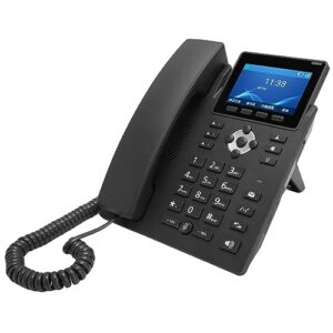 ip phone for office business, voip phone with 3.5 color display, dual port rj45 gigabit ethernet, 2.4g/5g wifi, 802.3af poe, 8 programmable buttons, power adapter (us plug)