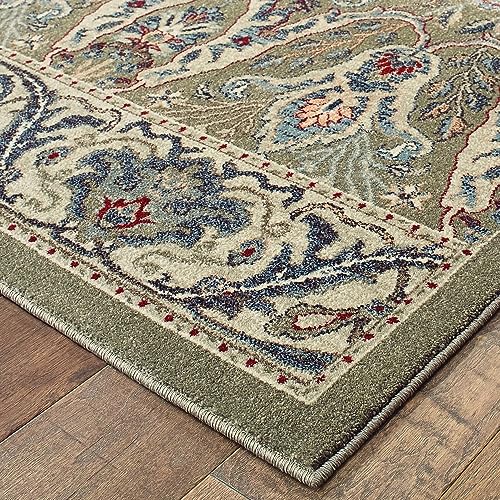 Style Haven Rosemond Updated Classic Oriental Dense Pile Area Rug 5'3" x 7'6" 5' x 8' Indoor Living Room, Bedroom, Dining Room Blue Traditional