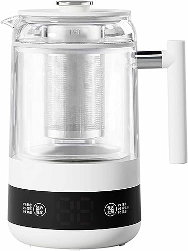 350Ml High Borosilicate Glass Health Pot Electric Kettle Flower Teapot Temperature Control ​Kettle Hot Tea Machines Appointment and Dry Boil Protection Household Multifunctional A,350Ml