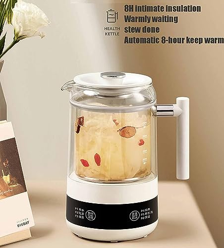 350Ml High Borosilicate Glass Health Pot Electric Kettle Flower Teapot Temperature Control ​Kettle Hot Tea Machines Appointment and Dry Boil Protection Household Multifunctional A,350Ml