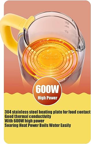 New Health Pot Household Multifunctional Glass Kettle Electric Tea Pot Hot Water Dispensers Electric Kettle Flower Teapot Automatic Electric Stew Bird's Nest Pot 800Ml B,800Ml (Color : A, Size : 800