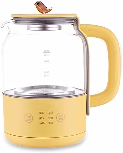 New Health Pot Household Multifunctional Glass Kettle Electric Tea Pot Hot Water Dispensers Electric Kettle Flower Teapot Automatic Electric Stew Bird's Nest Pot 800Ml B,800Ml (Color : A, Size : 800