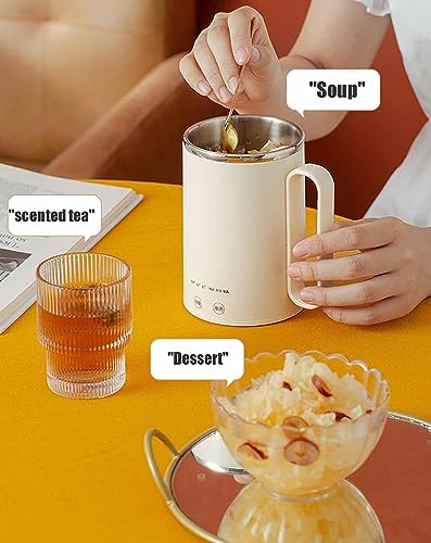 400ML Teapot Health Pot Electric Tea Pot Portable ​Mini Multi Cooker Electric Kettle Household Filter Teakettle Temperature Control Kettle Flower Teapo Fast Boiling Heat Preservation Function A,4