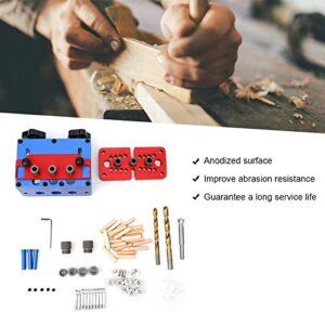 3 in 1 08350 S Hole Puncher Set Pocket Hole Jig Kit, Drilling Locator and Aluminum Alloy Drilling Jig Tool Accessories, Adjustable Drilling Guide for Puncher Locator Carpentry Woodwork