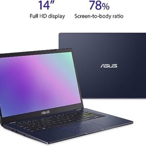 ASUS VivoBook L410MA in Star Black Intel Celeron up to 2.8GHz 14in FHD Intel UHD Graphics 4GB RAM 128GB SSD HDMI Web Cam Win 11 (L410MA – Renewed)