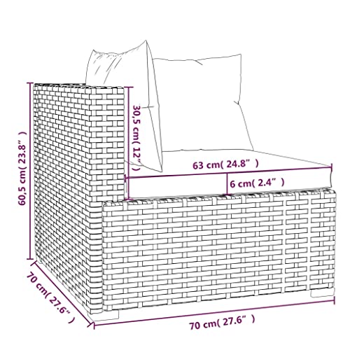 WHOPBXGAD 7 Piece Patio Lounge Set Deck Furniture,Gardens Patio Furniture,Designed for use on lawns, terraces, poolsides, patios and Gardens,with s Poly Rattan Brown