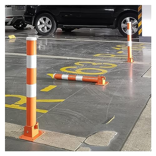 BYZOMU Safety Bollard Post, Driveway Garage Security Post Barrier, Folding Car Car Parking Space Lock Bollard, with 4 Free Anchor Bolts for Traffic-Sensitive Area