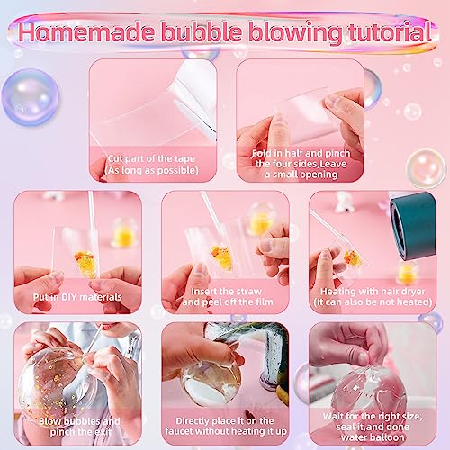 Nano Tape Bubble Kit for Kids,Nano Double Sided Adhesive Gel Grip Traceless Tape, Nano Magic Tape Bubbles,Nano Bubble Tape Toy Kit Glitter,13.5 FT × 2inch,DIY for Kids Party Favor Gifts Popular Toys