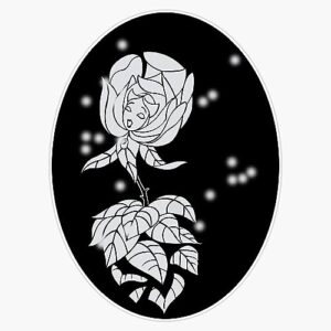 alice in wonderland - white rose bumper sticker vinyl decal 5"