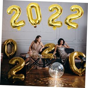 Abaodam 4pcs 2022 2022 number balloon baby kit wedding decoration gold suit Happy New Year new year photo backdrop party number balloons Aluminum Film Balloon New Year Balloon Decor suite