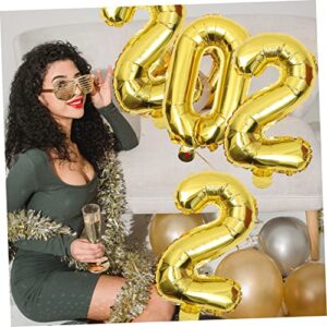 Abaodam 4pcs 2022 2022 number balloon baby kit wedding decoration gold suit Happy New Year new year photo backdrop party number balloons Aluminum Film Balloon New Year Balloon Decor suite