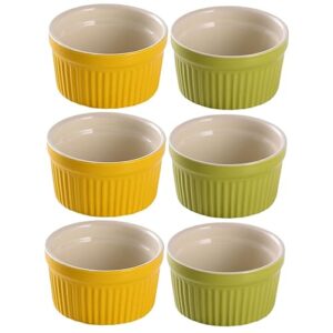 balacoo 6 pcs ceramic baking cup creme brulee ramekins porcelain ramekins porcelain dishes oven safe round oven bowl small baking bowl mini oven kitchen bowl breakfast bakeware ceramics