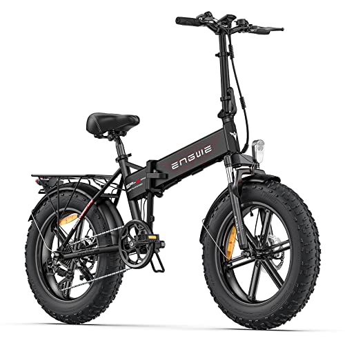 ENGWE EP-2 Pro Electric Bike 750W Folding Ebike for Adults with 48V 13Ah Removable Battery Range 75Mile - 20" x 4.0 Fat Tire Electric Bicycle, 7 Speed Gear E-Bike for All Terrain