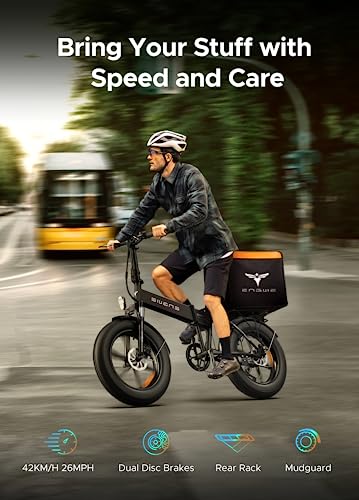 ENGWE EP-2 Pro Electric Bike 750W Folding Ebike for Adults with 48V 13Ah Removable Battery Range 75Mile - 20" x 4.0 Fat Tire Electric Bicycle, 7 Speed Gear E-Bike for All Terrain