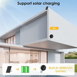 Security Camera Camera WiFi Solar Camera Outdoor Human Detection Security IP Camera Solar Panel Recharge Battery CCTV Video Surveillance Cameras Surveillance Camera with Spotlight ( Color : 64GB Card