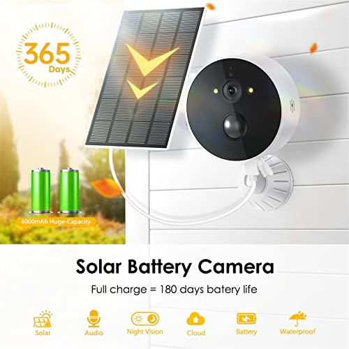 Security Camera Camera WiFi Solar Camera Outdoor Human Detection Security IP Camera Solar Panel Recharge Battery CCTV Video Surveillance Cameras Surveillance Camera with Spotlight ( Color : 64GB Card