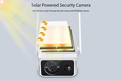 Security Camera Camera 1080P HD Wireless Outdoor Security Camera WiFi Solar Rechargeable Battery Power IP Surveillance Home Cameras Two Way Audio PIR Surveillance Camera with Spotlight ( Size : NO Car