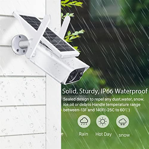 Security Camera Camera 1080P HD Wireless Outdoor Security Camera WiFi Solar Rechargeable Battery Power IP Surveillance Home Cameras Two Way Audio PIR Surveillance Camera with Spotlight ( Size : NO Car