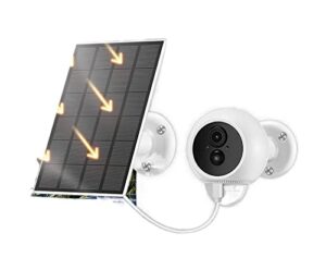 security camera camera 3mp wireless ip camera rechargeable battery panel solar outdoor waterproof ai pir alerts two way audio p2p security protection surveillance camera with spotlight ( size : with 1