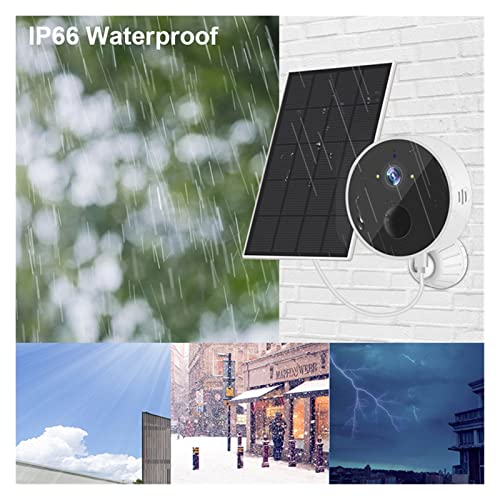 Security Camera Camera 1080P WiFi Solar Camera PIR Human Detection Security Video Surveillance IP CCTV With Solar Panel Recharge Li-Batteries Surveillance Camera with Spotlight ( Color : 1080P NO Card