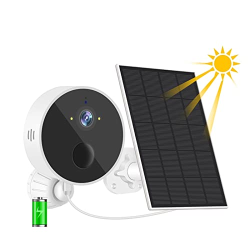 Security Camera Camera 1080P WiFi Solar Camera PIR Human Detection Security Video Surveillance IP CCTV With Solar Panel Recharge Li-Batteries Surveillance Camera with Spotlight ( Color : 1080P NO Card