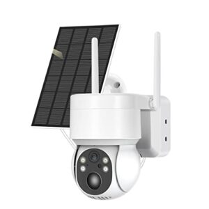 security camera camera wifi solar camera human detection solar panel recharge battery ip camera color night vision outdoor cctv video security cameras surveillance camera with spotlight ( color : 64gb