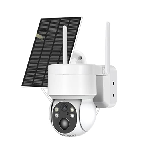 Security Camera Camera Wifi Solar Camera Human Detection Solar Panel Recharge Battery IP camera Color Night Vision Outdoor CCTV Video Security Cameras Surveillance Camera with Spotlight ( Color : 64GB