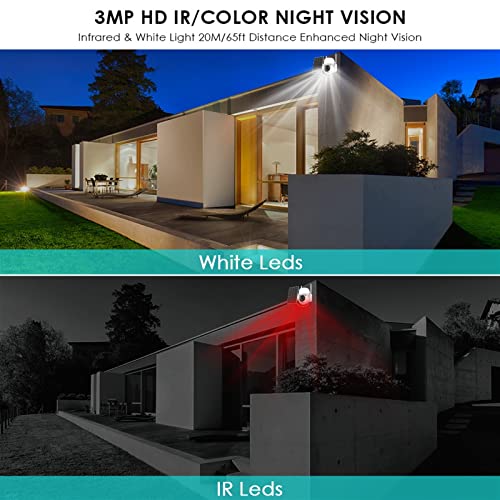 Security Camera Camera Wifi Solar Camera Human Detection Solar Panel Recharge Battery IP camera Color Night Vision Outdoor CCTV Video Security Cameras Surveillance Camera with Spotlight ( Color : 64GB