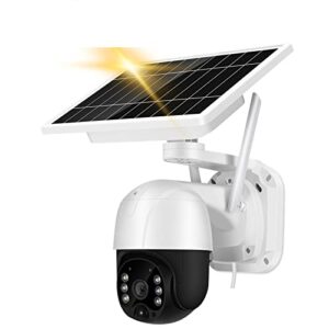 security camera camera 3mp wifi solar camera outdoor pir human detection wireless ptz camera 30m color night vision 2-way audio home security ip camera surveillance camera with spotlight ( size : 3mp