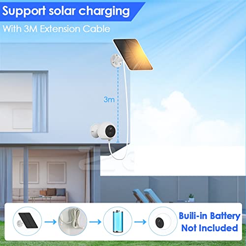 Security Camera Camera 3MP Wireless WiFi IP Camera Outdoor 6000mAh Rechargeable Battery Panoramic 150 Degree Panel Solar Cam PIR Motion IP66 Surveillance Camera with Spotlight ( Size : Solar Cam Add 1