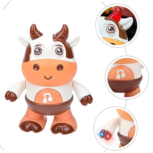 Totority Dancing Robot Kids playset pet Toys 18 Month Toys Cow Talking Robot Toy Portable Music Toy Funny Kids Plaything Interesting Children Toy Motor Remote Control Plastic Baby