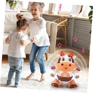 Totority Dancing Robot Kids playset pet Toys 18 Month Toys Cow Talking Robot Toy Portable Music Toy Funny Kids Plaything Interesting Children Toy Motor Remote Control Plastic Baby